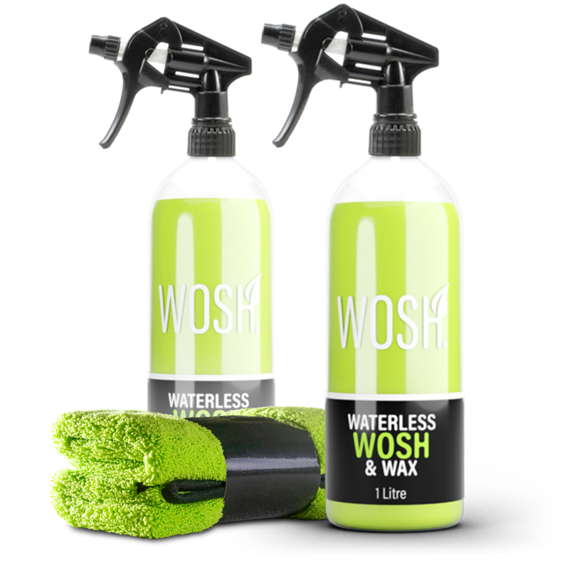 Waterless WOSH & Wax Double Pack + WOSH Cloths - Waterless Car Wash